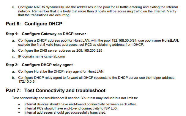 Topology Addressing Tablec. Configure NAT to | Chegg.com