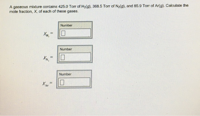 Solved A gaseous mixture contains 425.0 Torr of H2(g), 368.5 | Chegg.com