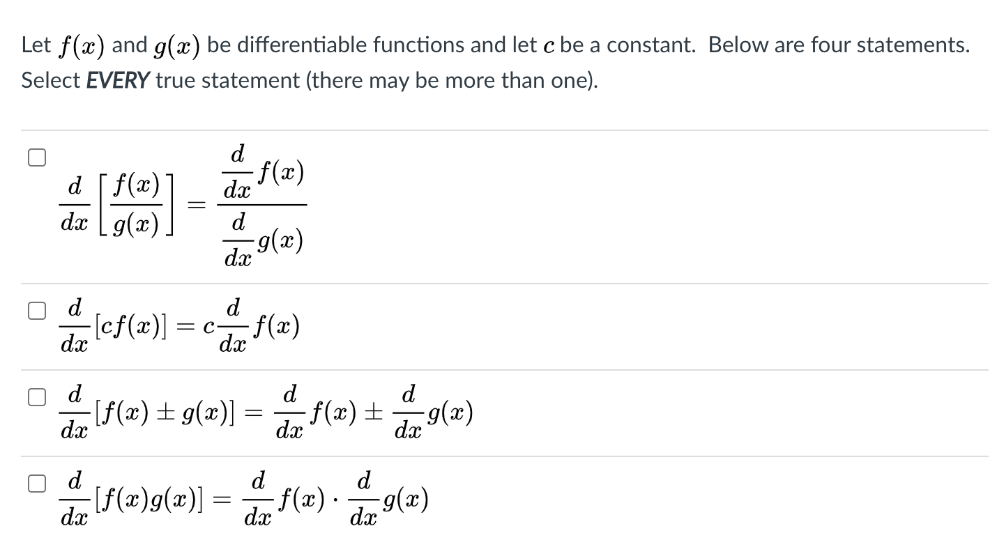 Solved Let f(x) and g(2) be differentiable functions and let | Chegg.com