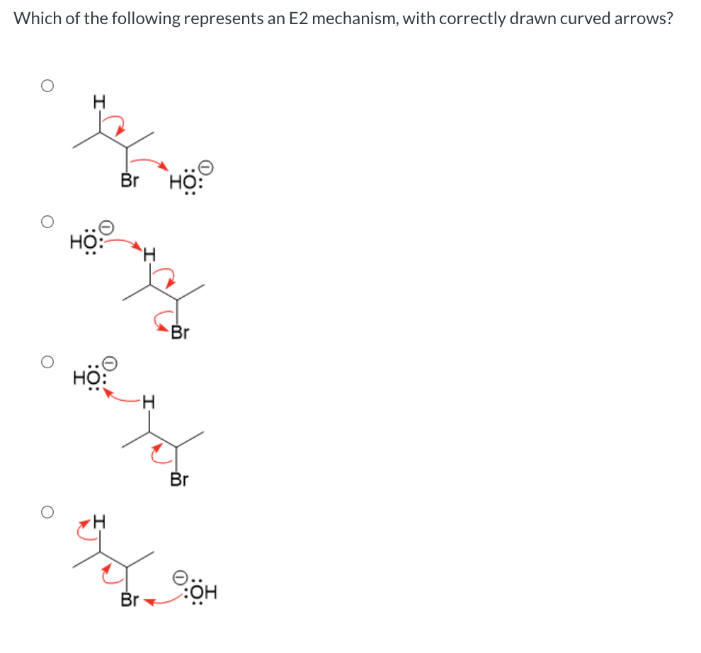 Solved Which of the following represents an E2 mechanism, | Chegg.com