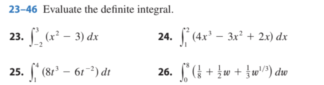 Solved 23-46 Evaluate the definite integral. 23. | Chegg.com