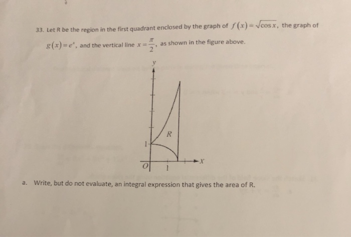 Solved 33. Let R be the region in the first quadrant | Chegg.com