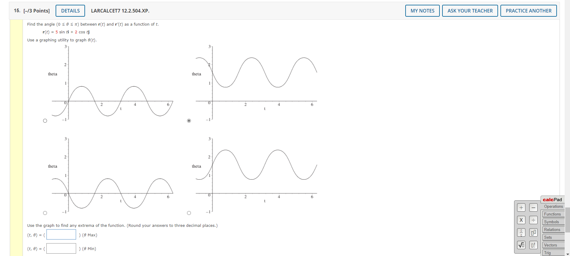 Solved 15. [-/3 Points] DETAILS LARCALCET7 12.2.504.XP. MY | Chegg.com
