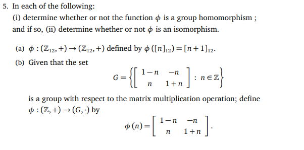 Solved 5. In each of the following: (i) determine whether or | Chegg.com