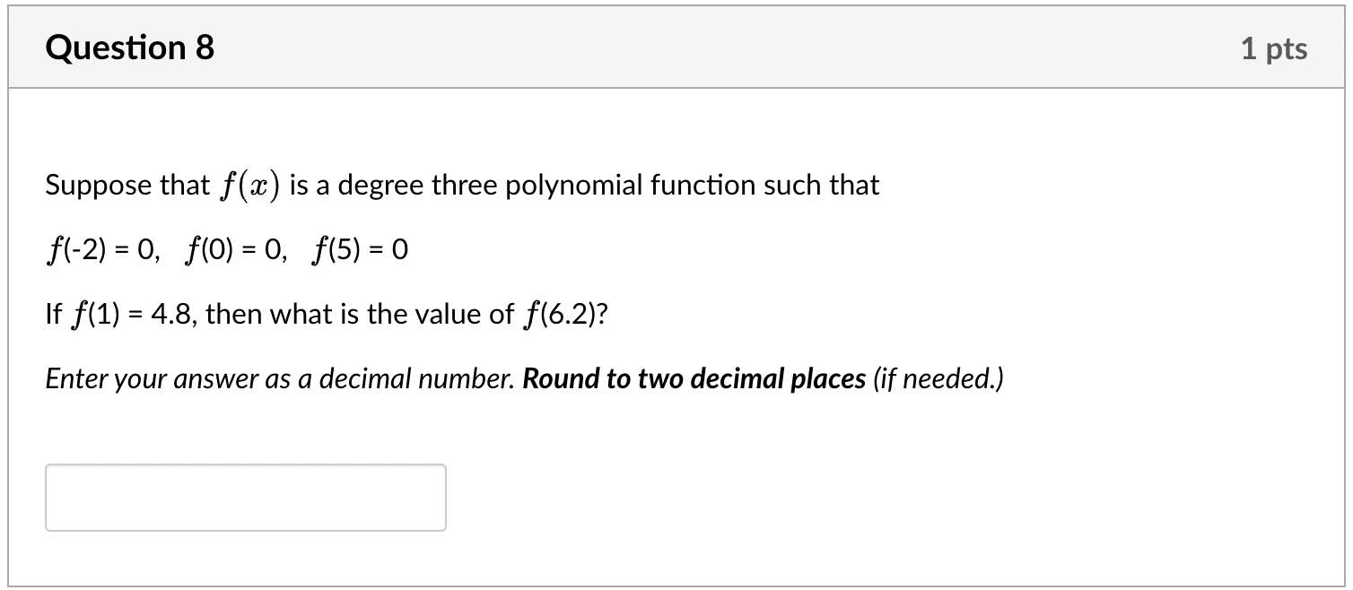 Solved Suppose that f(x) is a degree three polynomial | Chegg.com