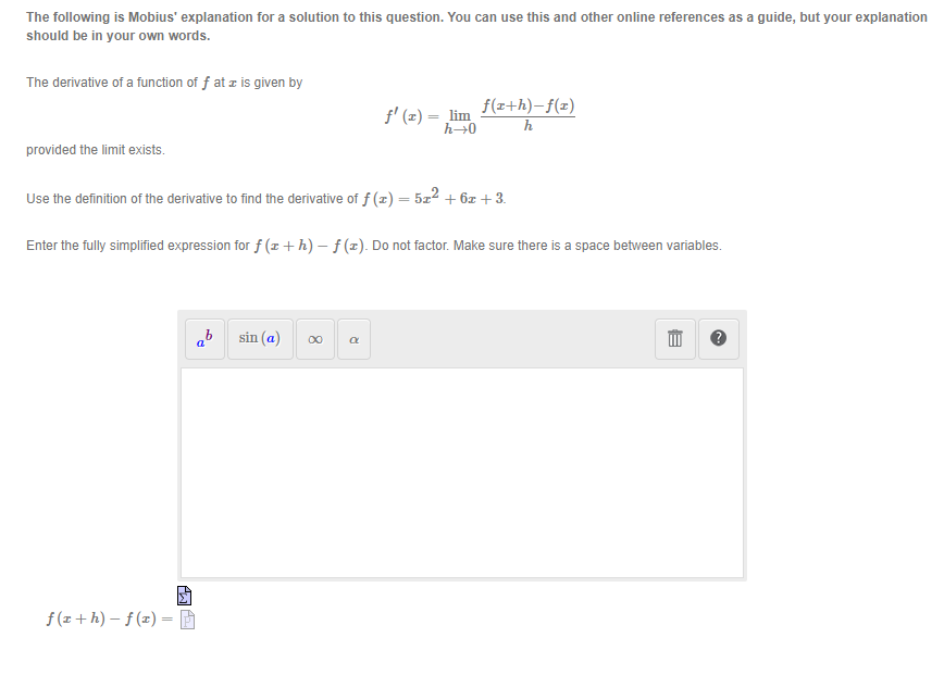 Solved The following is Mobius' explanation for a solution | Chegg.com