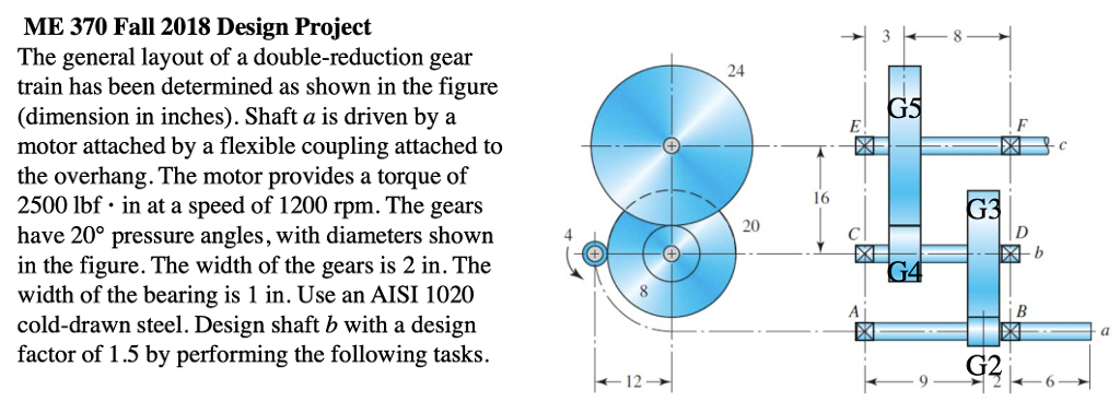 Solved ME 370 Fall 2018 Design Project The general layout of | Chegg.com