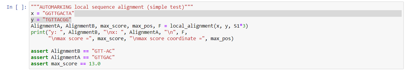 Question 2 (2 points) Implement the Smith-Waterman | Chegg.com