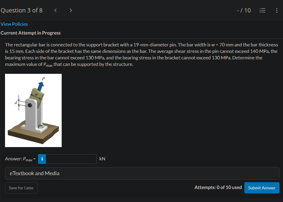 Solved The rectangular bar is connected to the support | Chegg.com