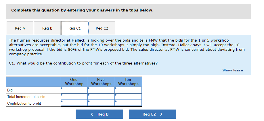 Solved Frederick's Motivational Workshops (FMW) offers | Chegg.com