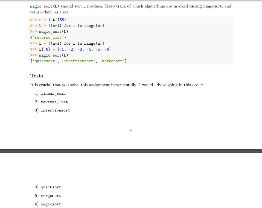Solved Module 7 Homework - Magic Sort We've introduced 5 | Chegg.com