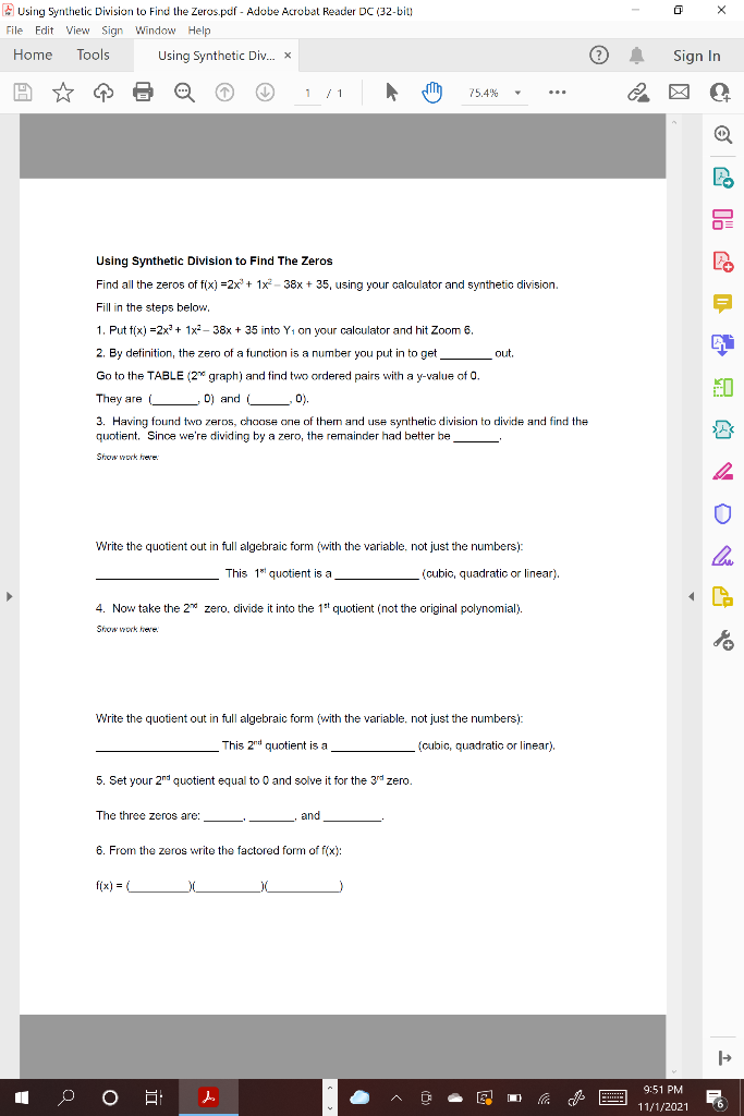 Solved х Using Synthetic Division to Find the Zeros.pol - | Chegg.com