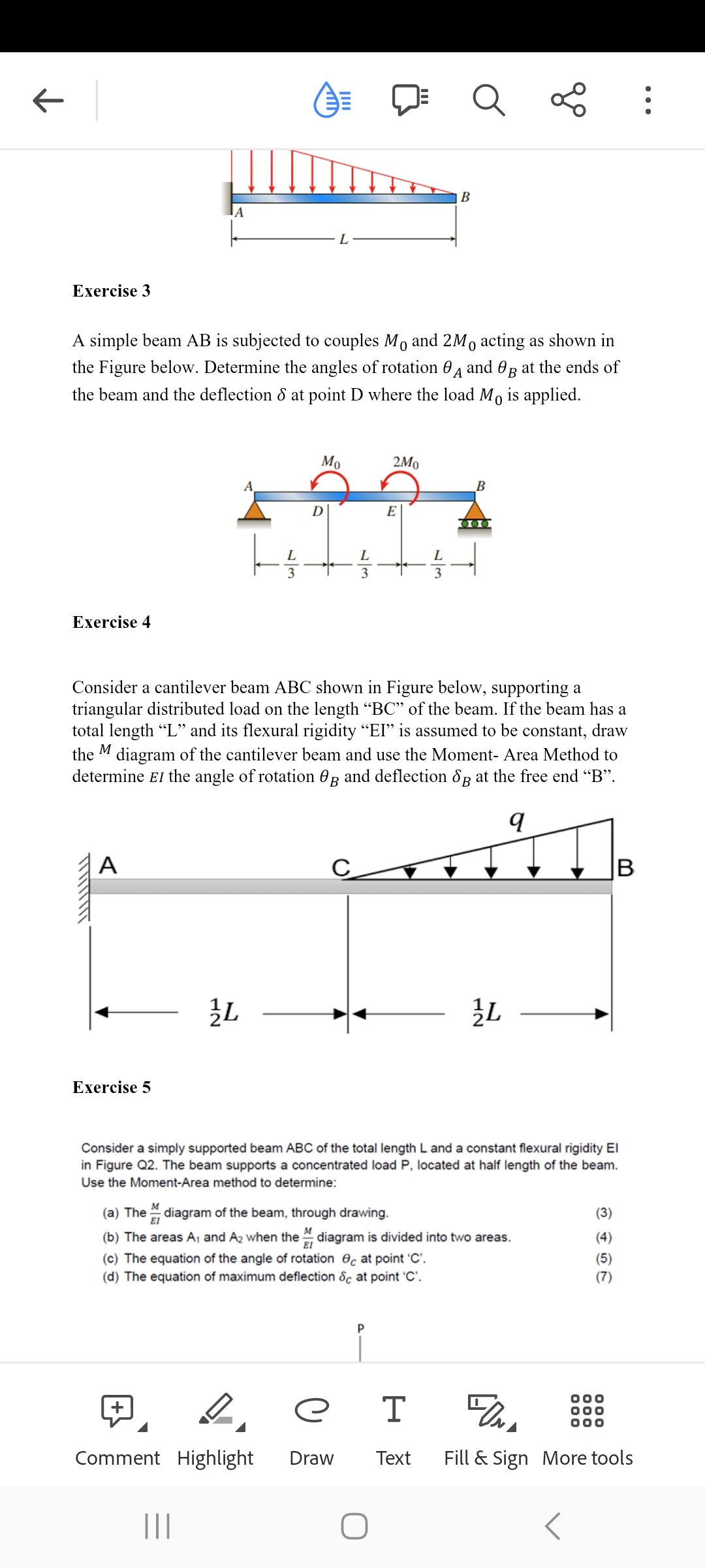 Solved A simple beam AB is subjected to couples M0 and 2M0 | Chegg.com
