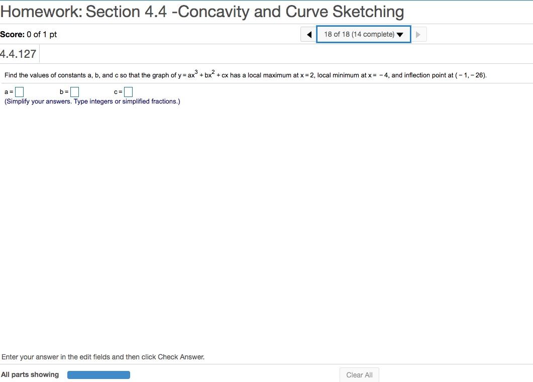Solved Homework: Section 4.4 -Concavity and Curve Sketching | Chegg.com