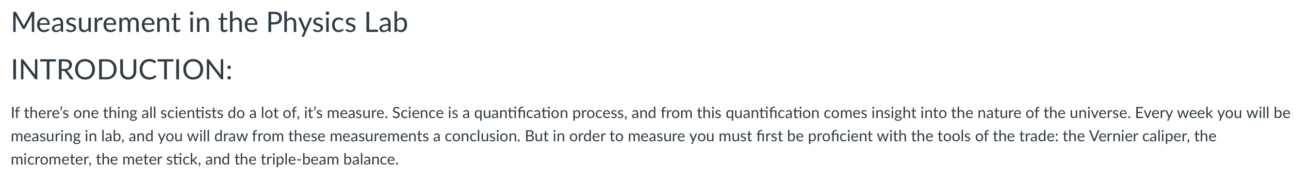 Measurement in the Physics Lab INTRODUCTION: If | Chegg.com