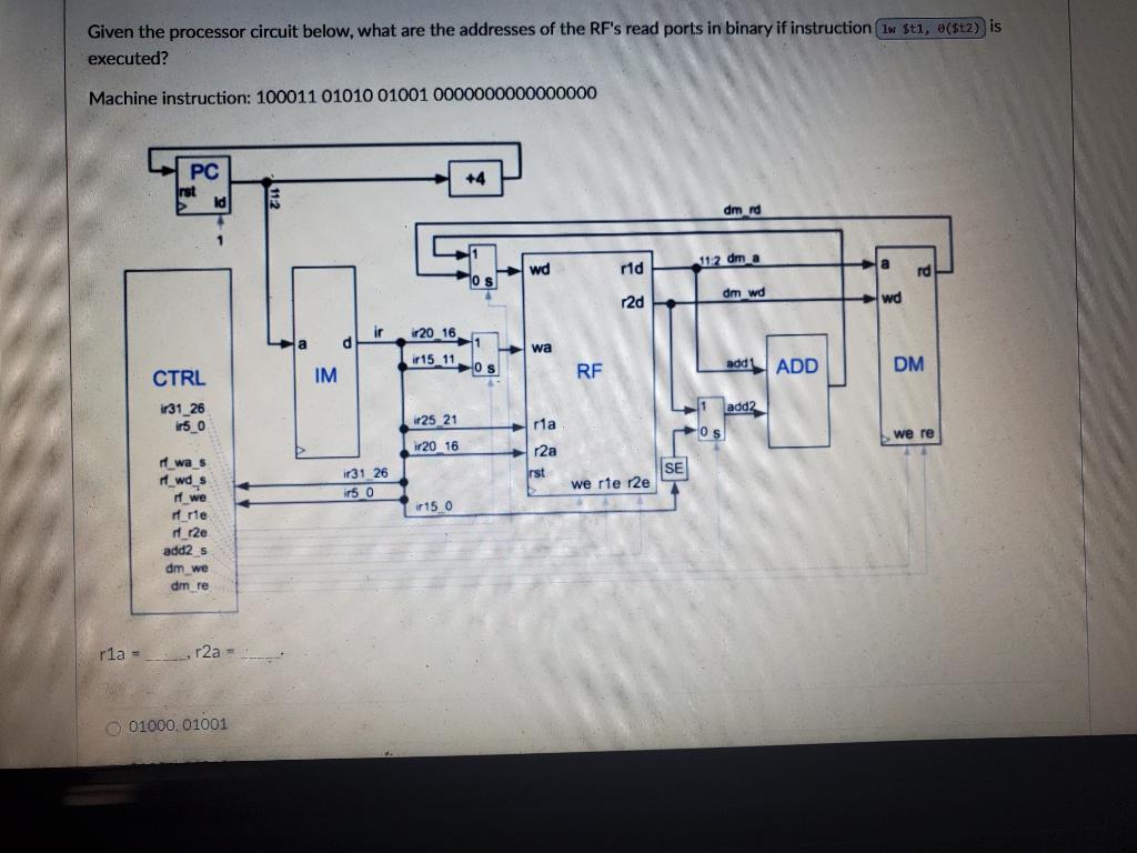 Solved Given the processor circuit below, what are the | Chegg.com