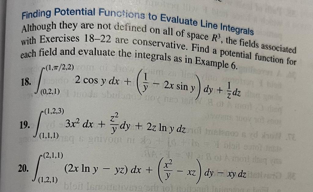 Solved Finding Potential Functions to Evaluate Line | Chegg.com
