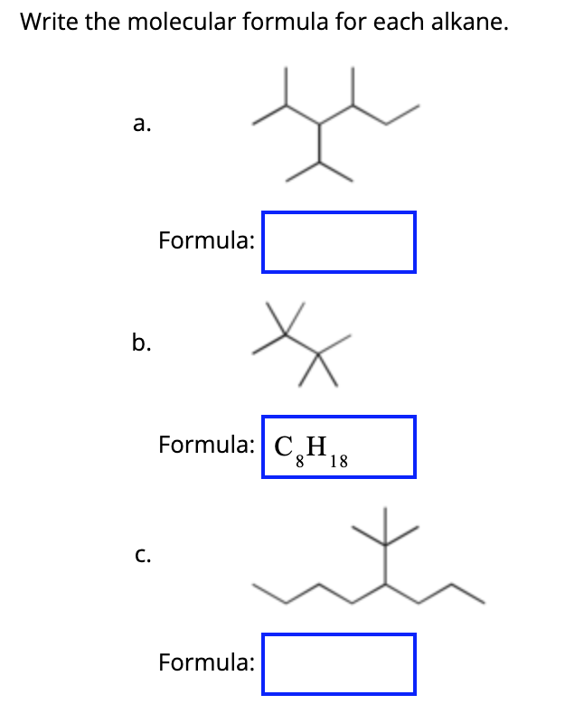 Solved Write the molecular formula for each | Chegg.com
