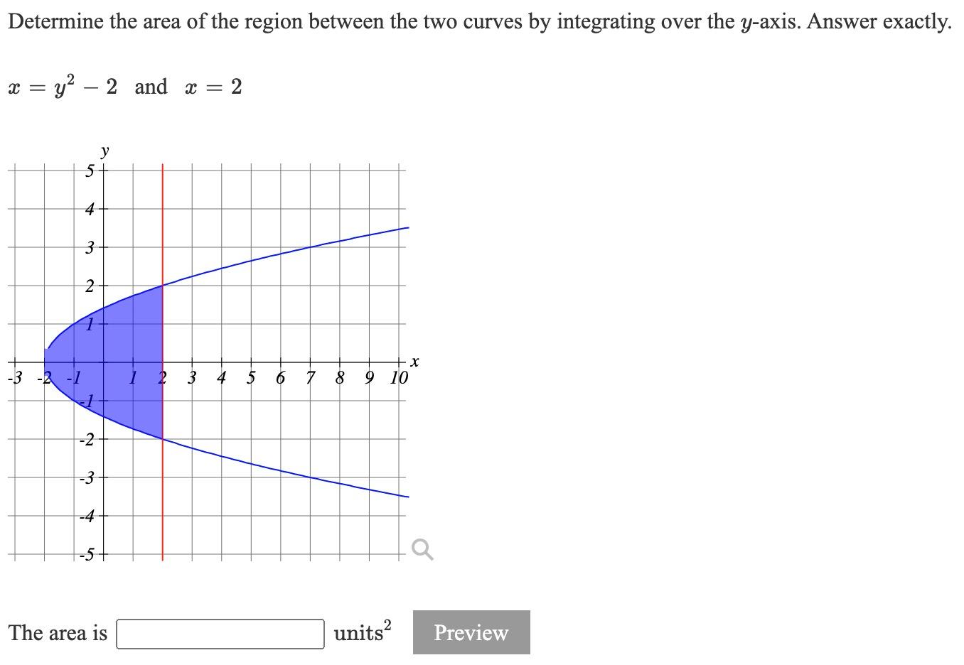 Solved Determine the area of the region between the two | Chegg.com
