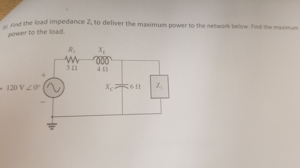 Solved load impedance Zi to deliver the maximum power to the | Chegg.com
