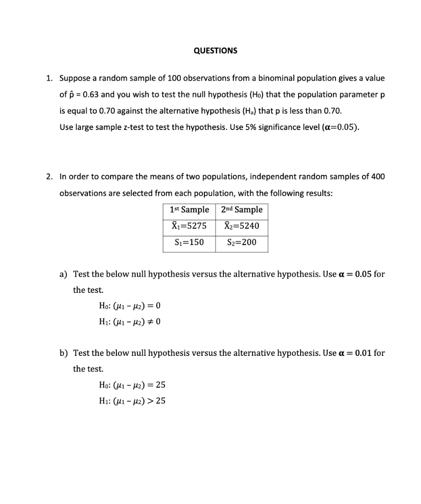 Solved 1. Suppose a random sample of 100 observations from a | Chegg.com