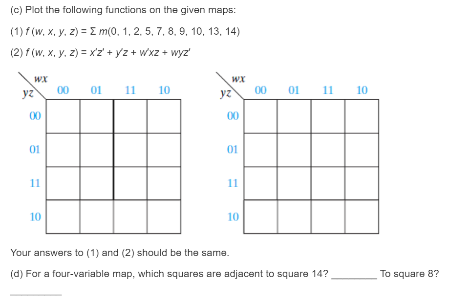 Solved (b) Given the following map, write the minterm and | Chegg.com