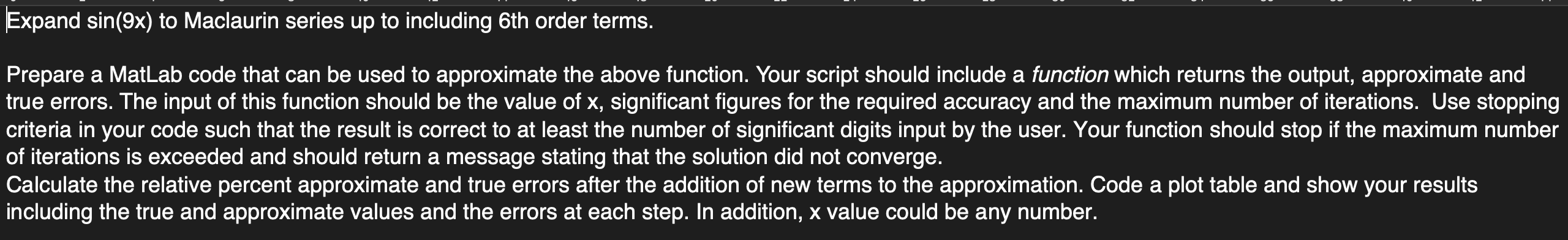 Expand sin(9x) to Maclaurin series up to including | Chegg.com