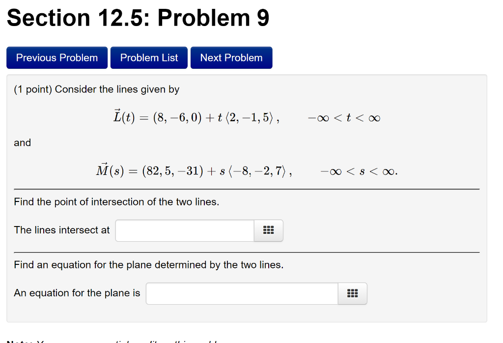 Solved Section 12.5: Problem 9 Previous Problem Problem List | Chegg.com