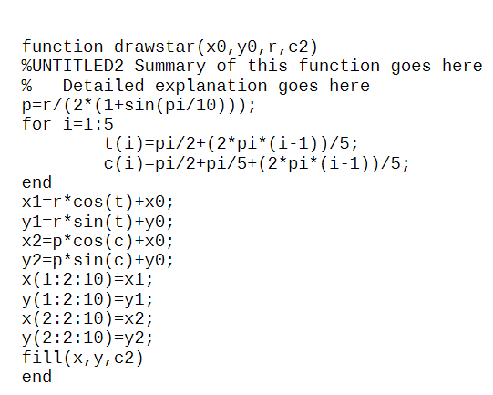 Solved Project Statement: Using the functions "drawrect" and | Chegg.com