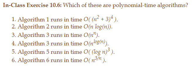 Solved In-Class Exercise 10.6: Which of these are | Chegg.com