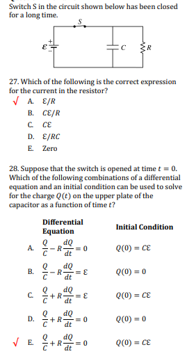 Solved Switch S ﻿in the circuit shown below has been | Chegg.com