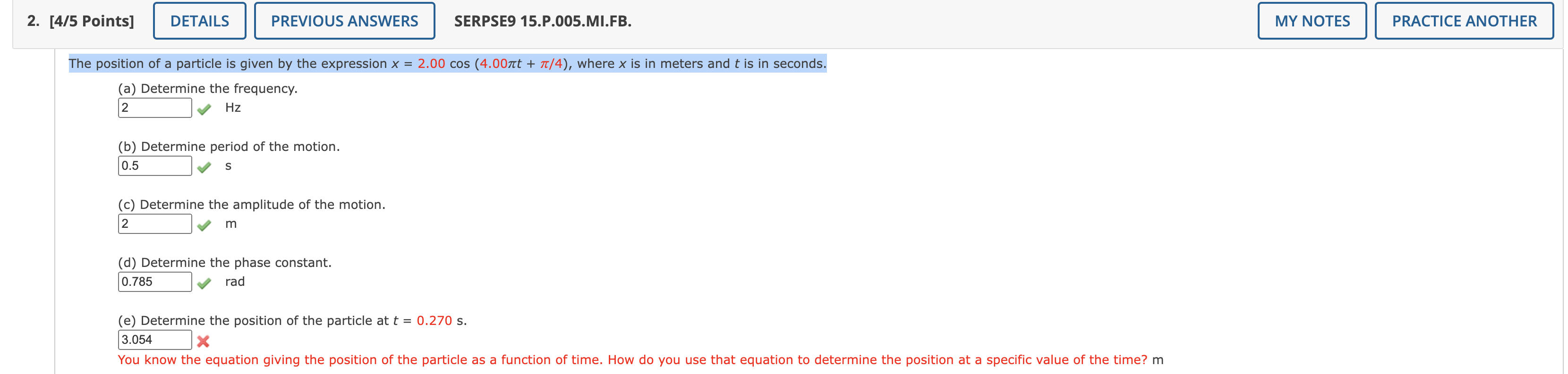 Solved (b) Determine period of the motion. s (c) Determine | Chegg.com