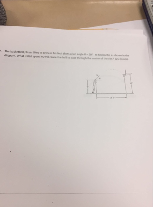 Solved The basketball player likes to release his foul shots | Chegg.com