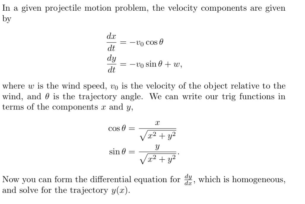 Solved In a given projectile motion problem, the velocity | Chegg.com
