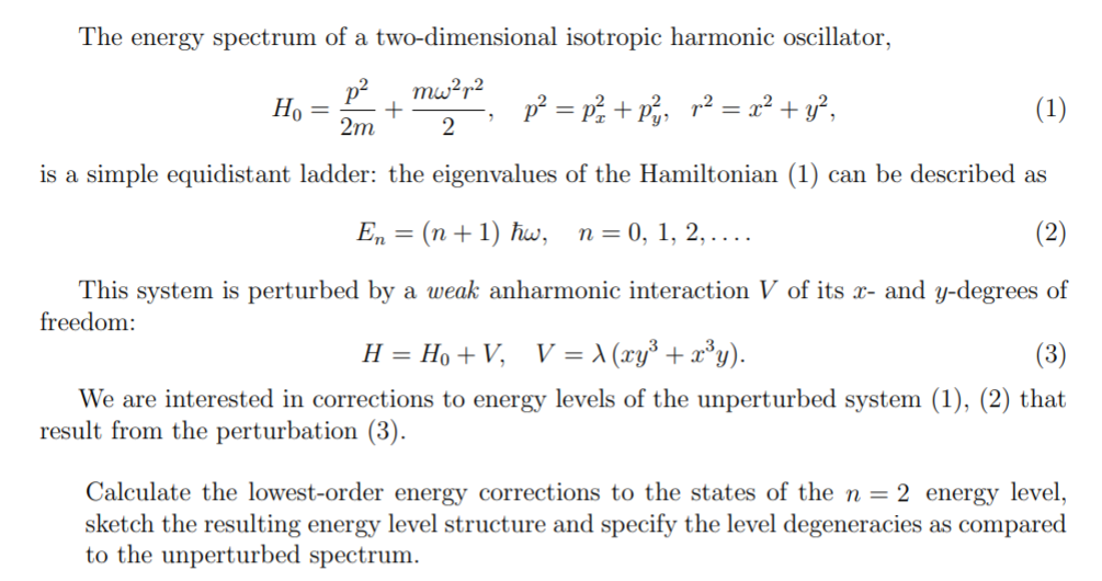 Solved The energy spectrum of a two-dimensional isotropic | Chegg.com