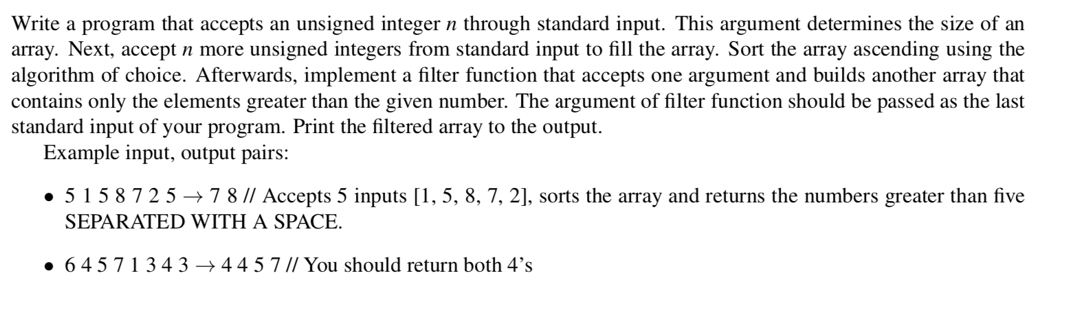 Solved Write A Program That Accepts An Array Next Accept N