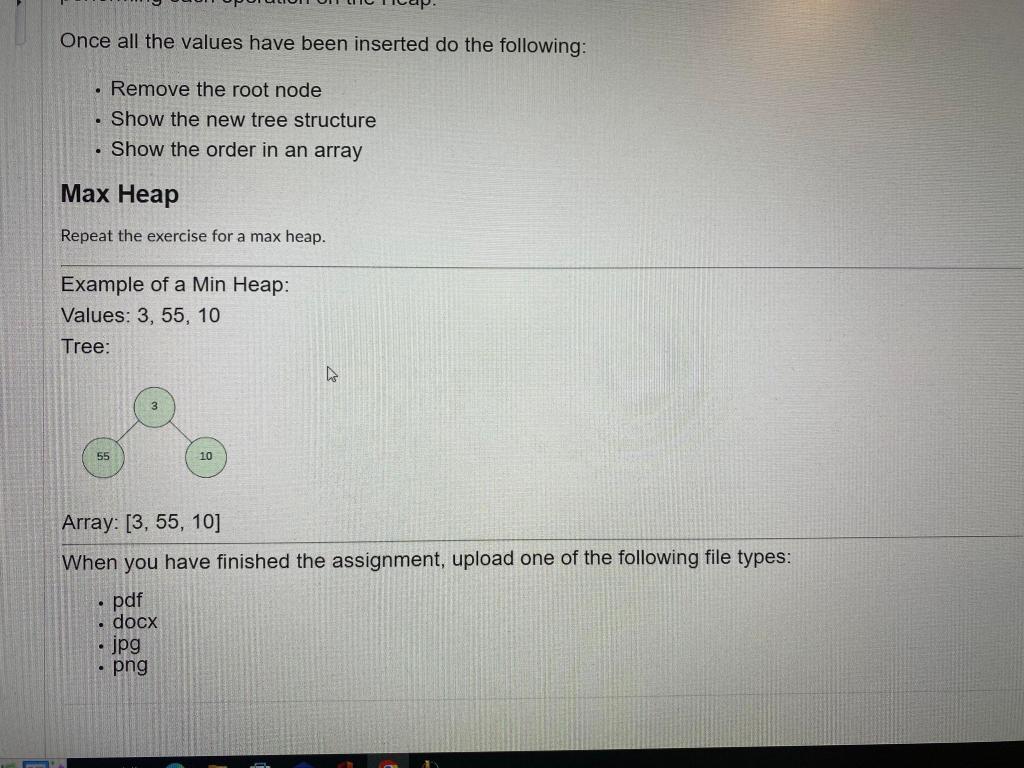 Solved Heap Operations Use Lucidchart.com to draw a tree | Chegg.com