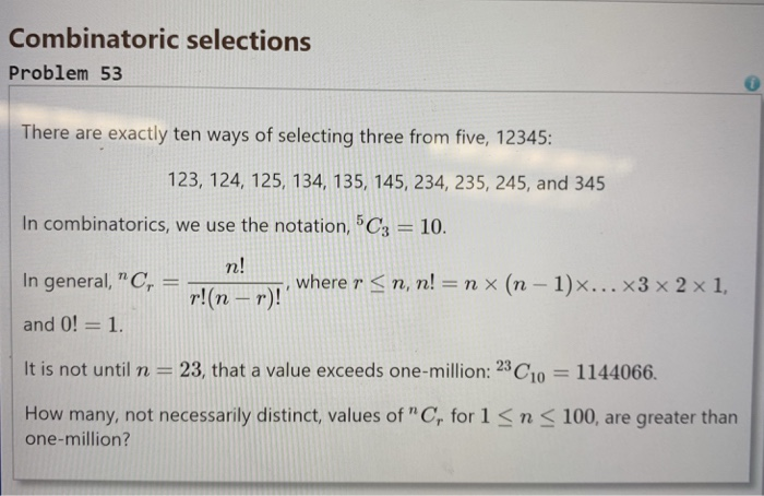Solved Combinatoric selections Problem 53 There are exactly | Chegg.com
