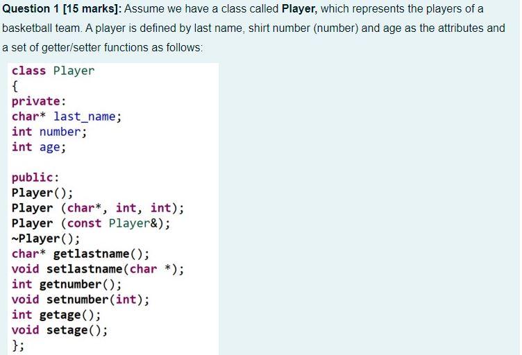 Solved 1- a) [4 marks] Implement the copy constructor | Chegg.com