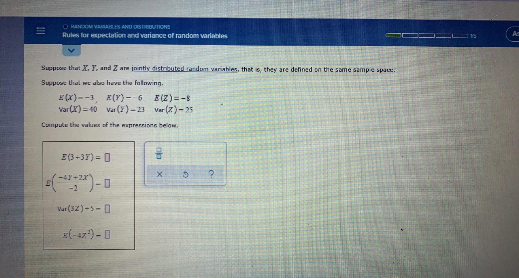Solved III O RANDOM VARIABLES AND DISTRIBUTIONS Rules for | Chegg.com
