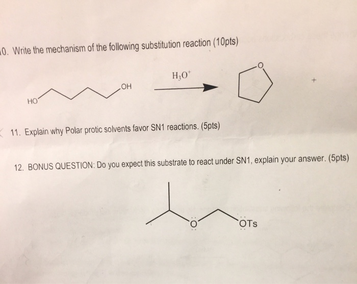 Solved Write the mechanism of the following substitution | Chegg.com