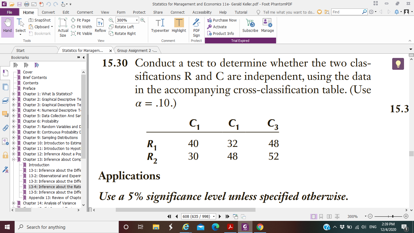 Solved Conduct a test to determine whether the two | Chegg.com