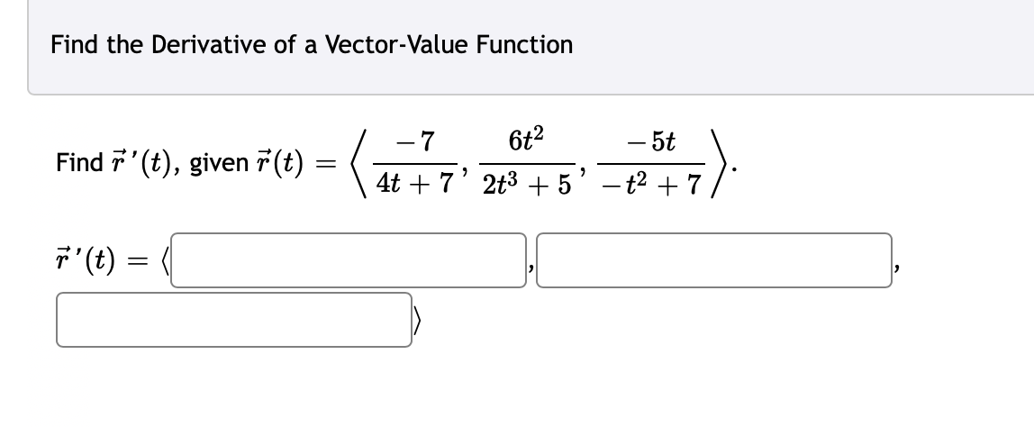 Solved Find the Derivative of a Vector-Value Function Find f | Chegg.com
