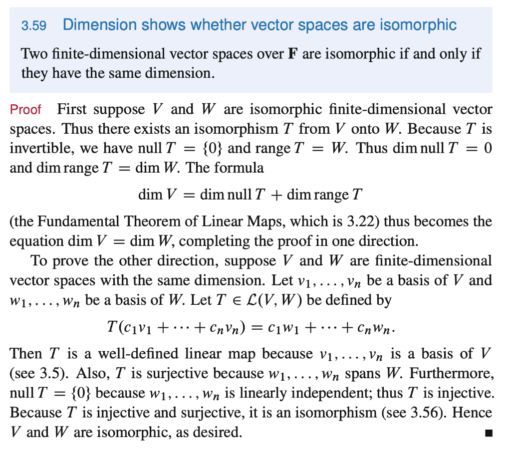 Solved 3.59 Dimension shows whether vector spaces are | Chegg.com