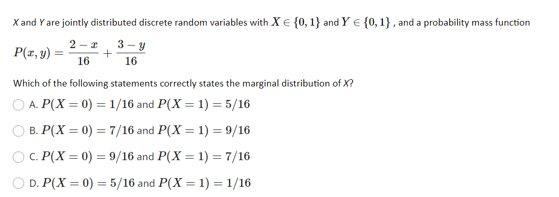 Solved X And Y Are Jointly Distributed Discrete Random 