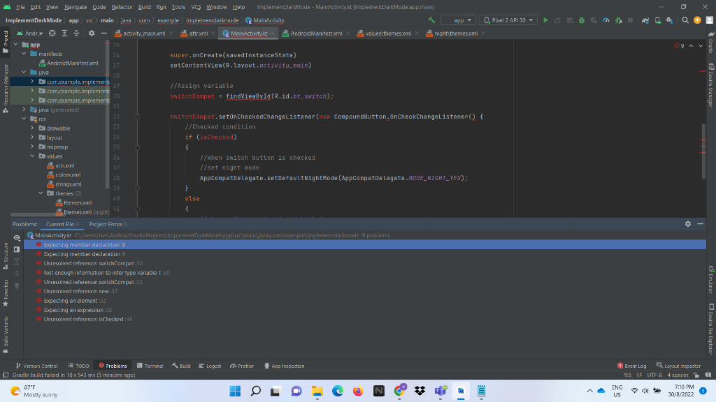 Solved This is my code that I want implement dark mode by | Chegg.com Solved This is my code that I want implement dark mode by | Chegg.com