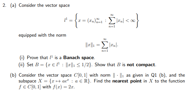 Solved 2. (a) Consider the vector space 11 ={ ==(r.) + " | Chegg.com