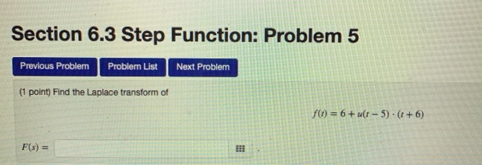 Solved Section 6 3 Step Function Problem 5 Previous Problem
