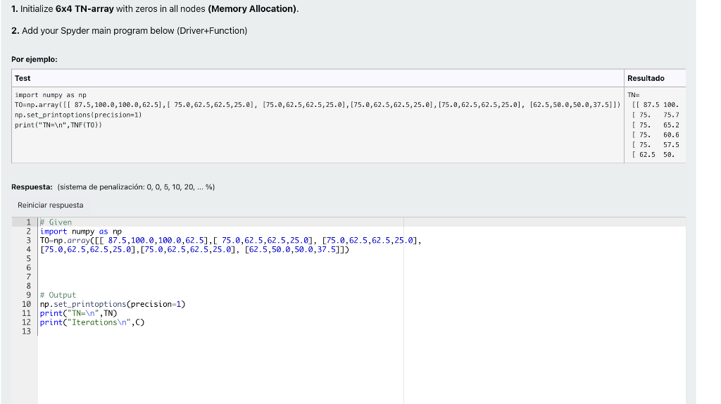 Solved Given a 6x4 TO-array (old temperature array): | Chegg.com