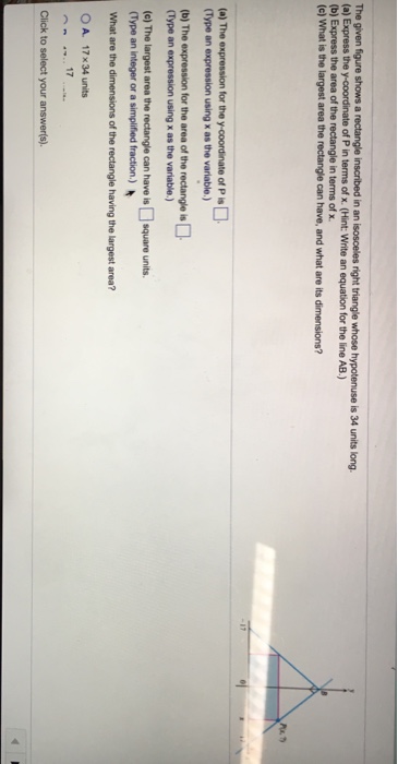 Solved The given figure shows a rectangle inscribed in an | Chegg.com
